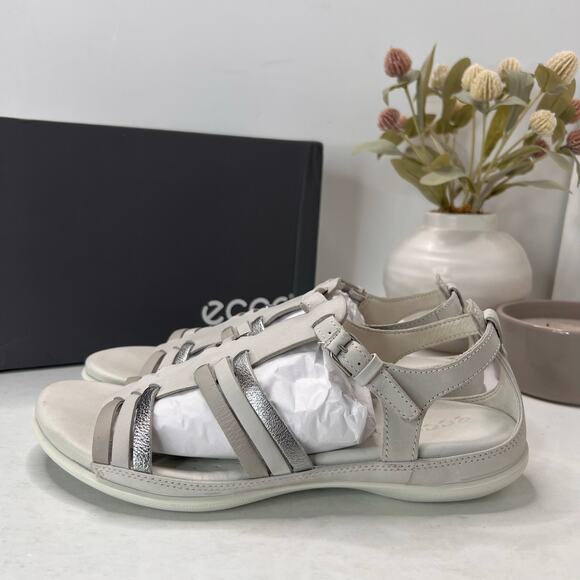 Ecco | Shoes | New Ecco Flash Suede Leather Strap Sandals Shadow White ...